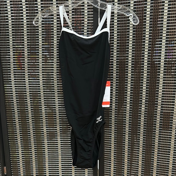 Speedo | Swim | Speedo Black Swimsuit With White Accents | Poshmark